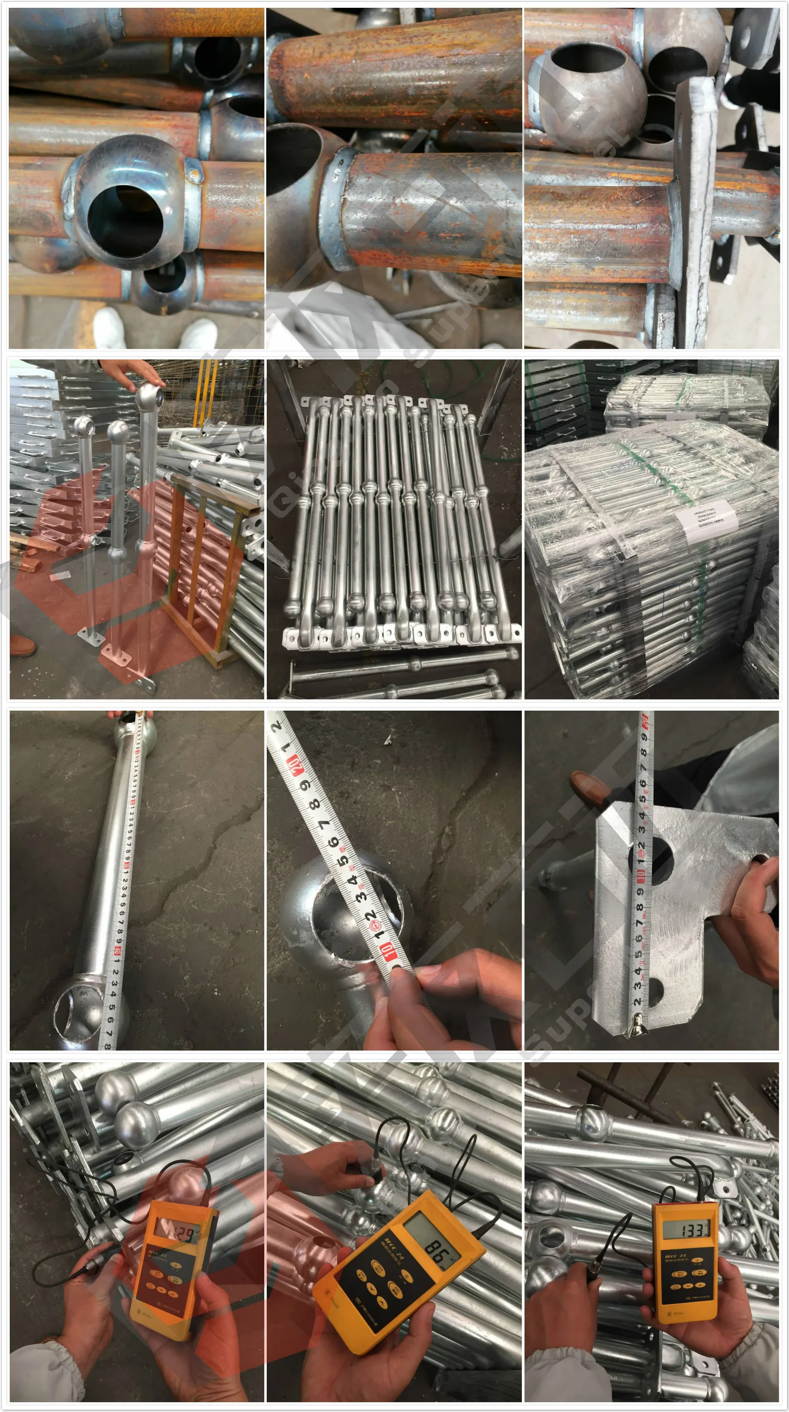Galvanized Steel Ball-Joint Handrail Stanchion Balustrade