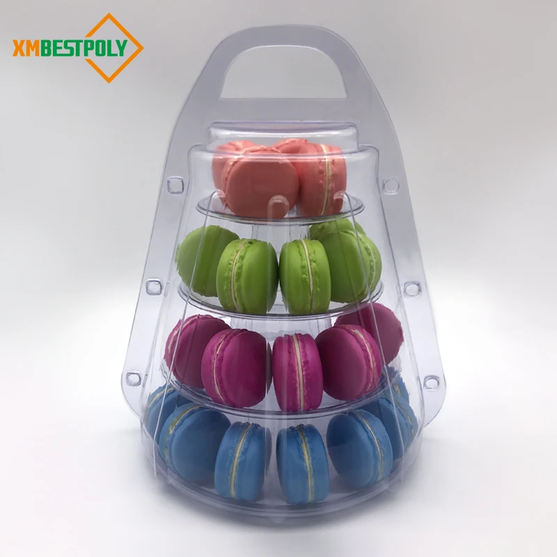 Hot Sale 4 Tiers Macaron Tower Mini Macaron Display Stand With Carrying ...