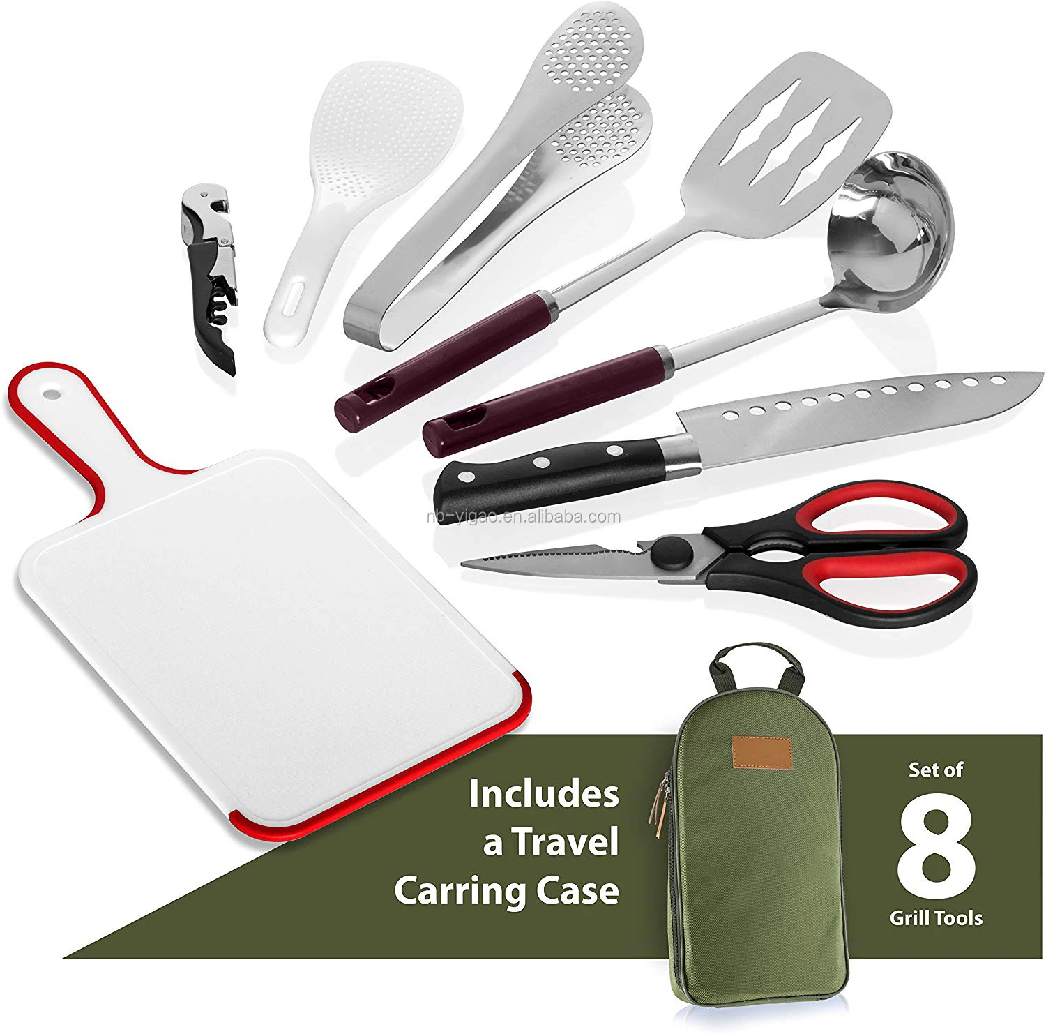 21-piece Camping Cookware Set - Portable BBQ Utensils