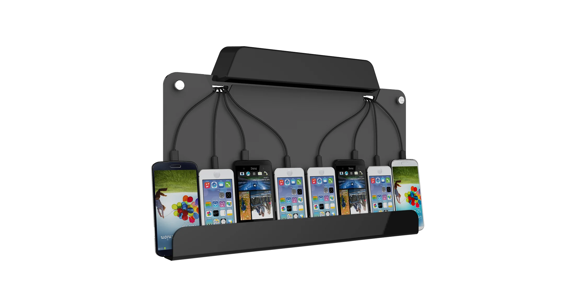 J-mount Wall Mounted Multi Cell Phone Computer Charging Station