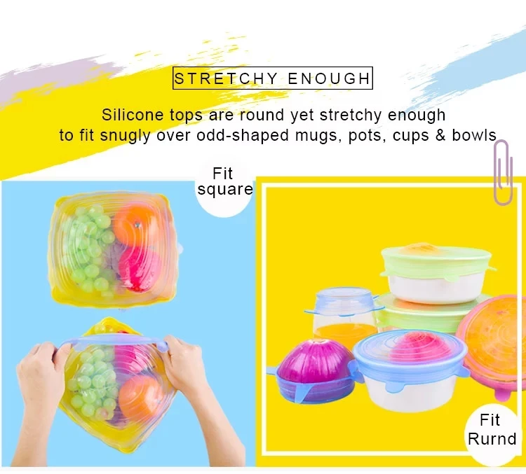 Reusable Silicone Stretch Lids - Perfect for Kitchen Covers