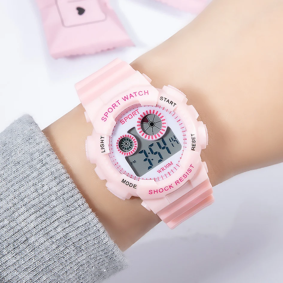 Kids Sport Watches With Cool Features Low Power Children Round Black ...