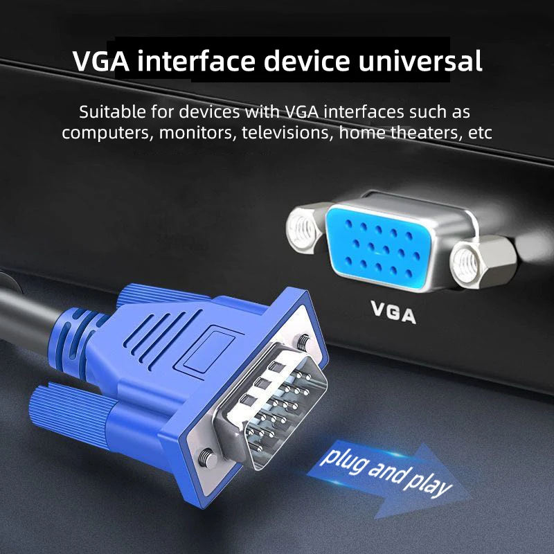 15 Pin Mfemale Male 1080p Vga Cable 3+4 3+2 Vga to Vga with Ferrmale ...