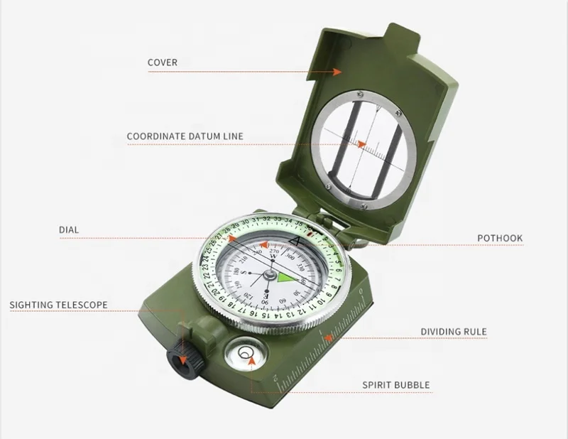Multifunctional Tactical Survival Compass With Lanyard and Pouch ...