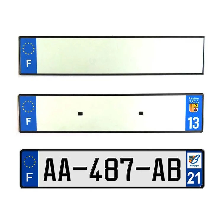 French Custom Reflective Aluminum Vehicle Number Plate France License ...