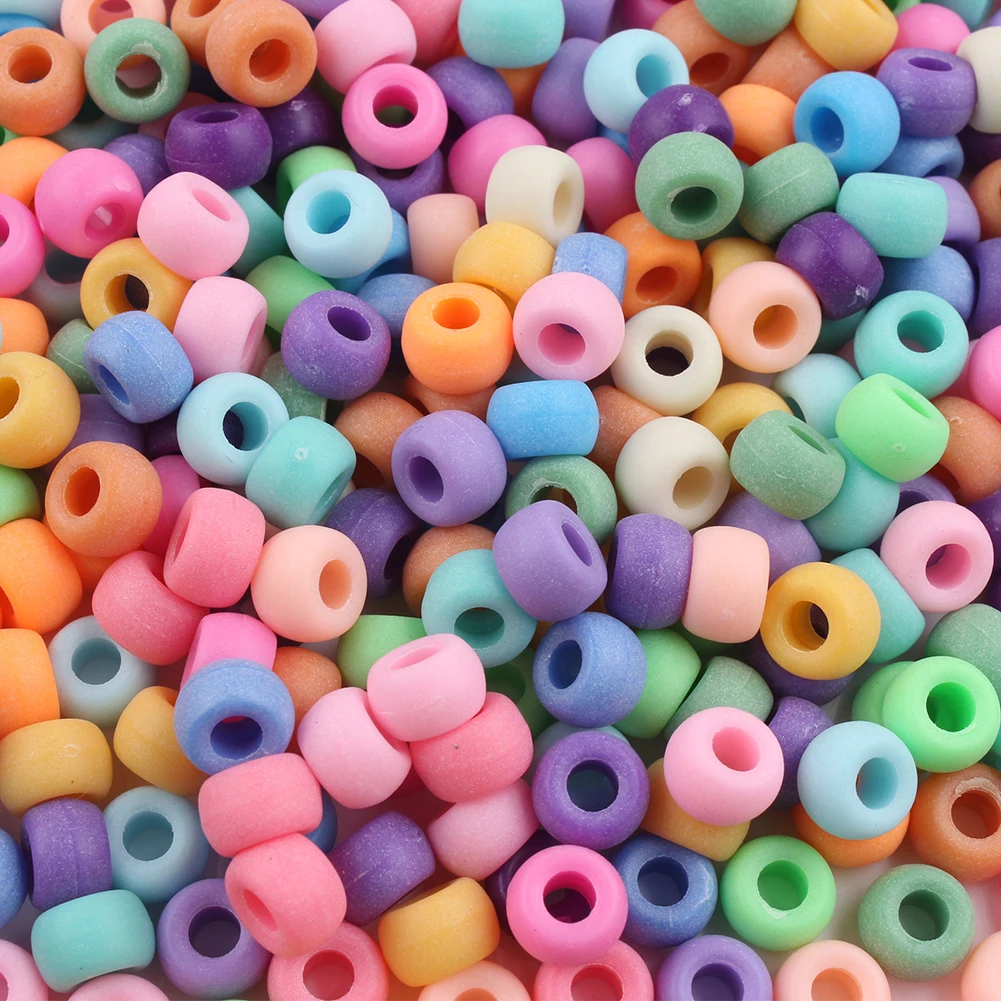 Multicolor 6*9mm Matte Acrylic Beads Dull Polish Spacer Beads for ...