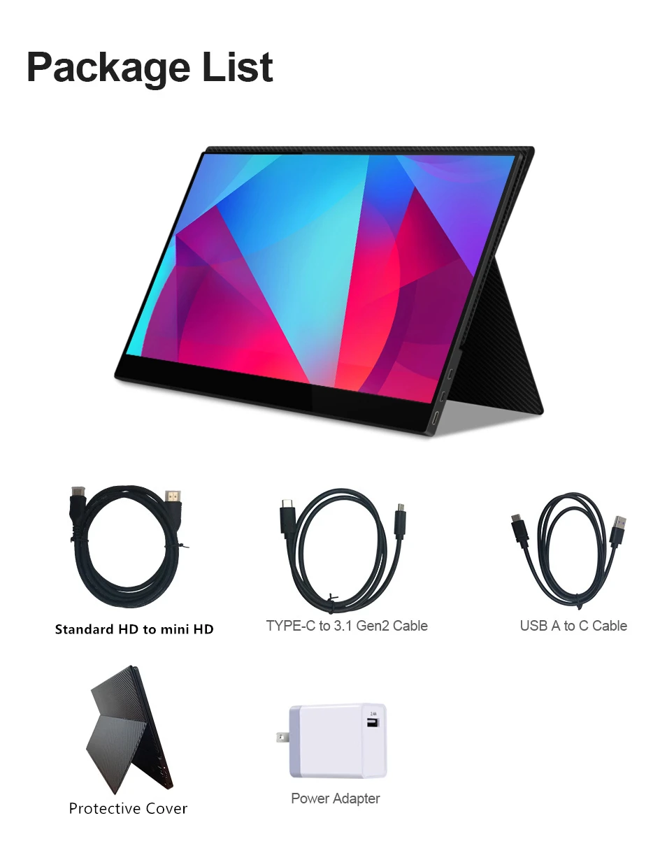 1080p 15.6 Inch Widescreen Ips Portable Monitor For Laptop - Buy 15.6 ...