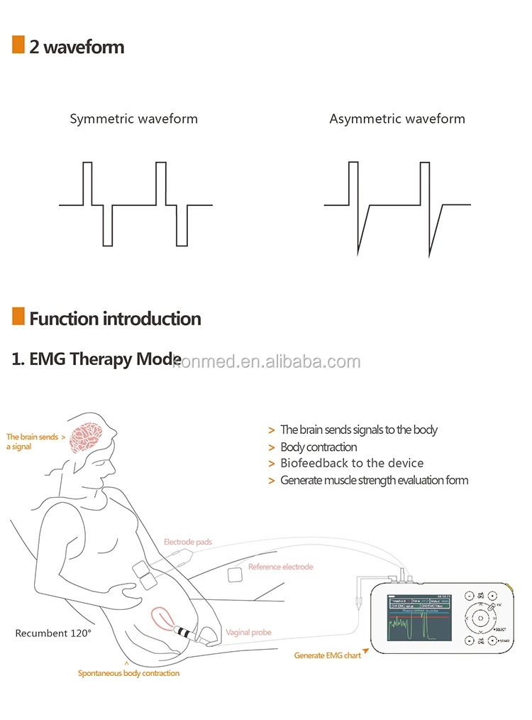 Electromyography Biofeedback Nerve & Muscle Stimulator - Dual Channel ...