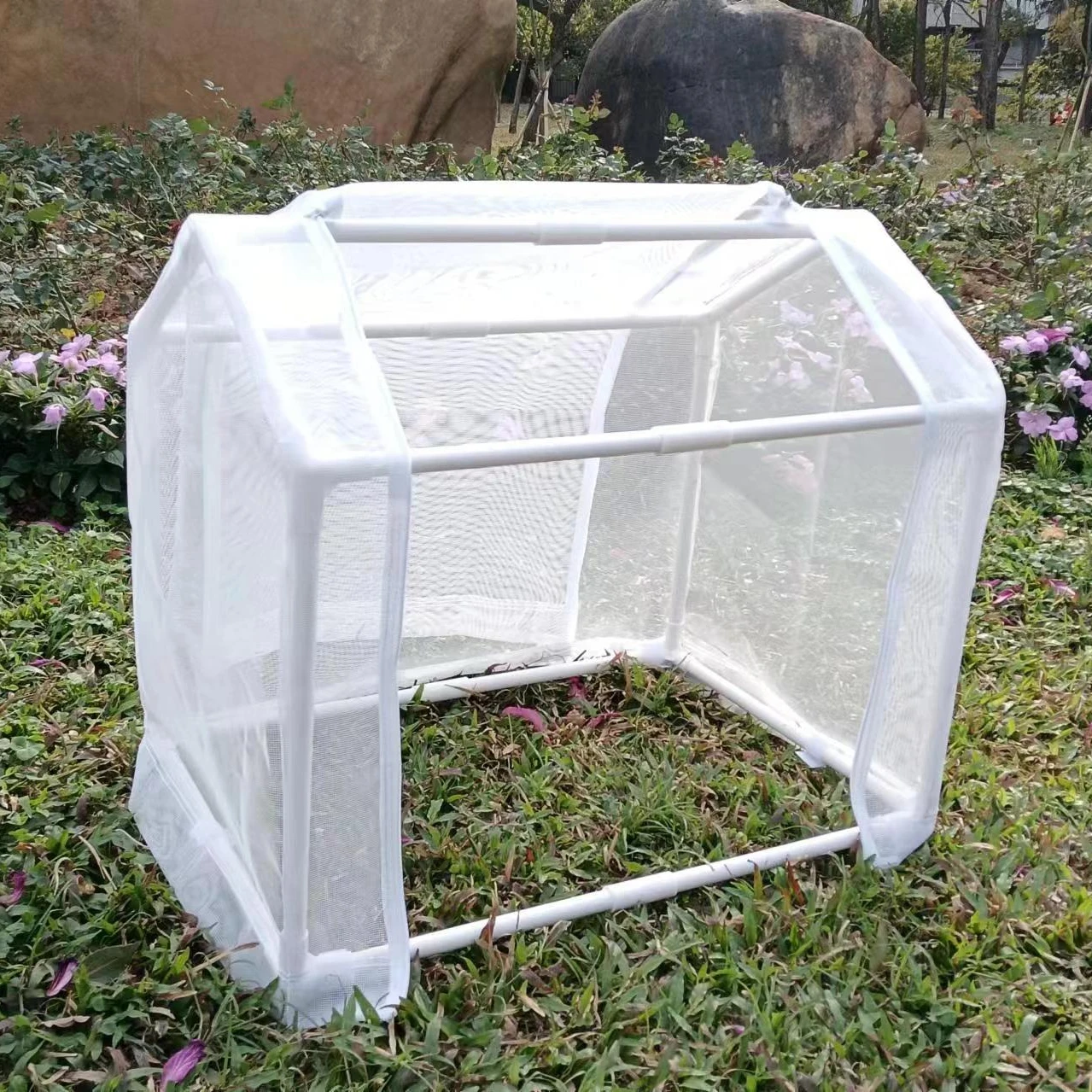 Garden Insulation Planting Shed With Matching Cover Net,White Mesh ...