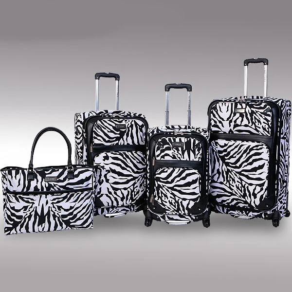 4pcs Zebra Print Wheeled Trolley Suitcase Luggage Sets - Buy Wheeled ...