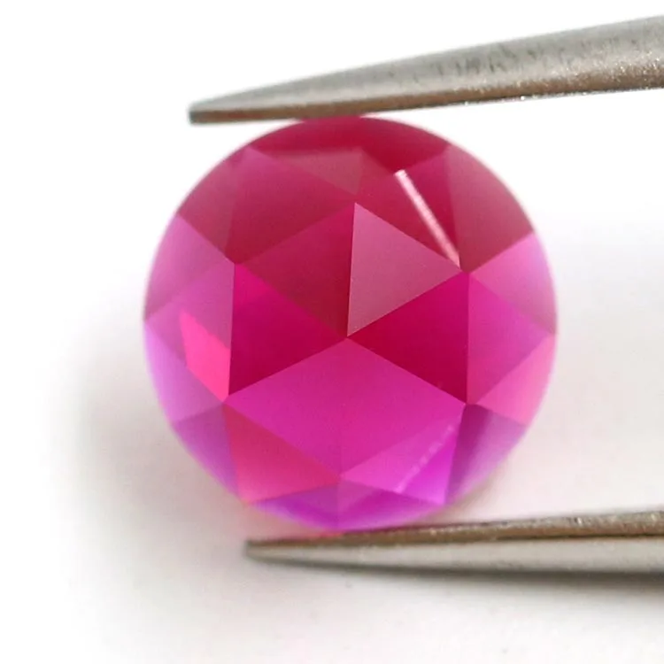 High Quality Lab Created Wholesale Price Synthetic Ruby Round Shape Brilliant Cut Loose Gemstone ...