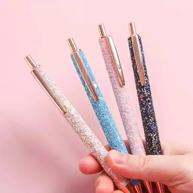 Pretty Cute Bling Glitter Ballpoint Pen Retractable Metal Barrel ...