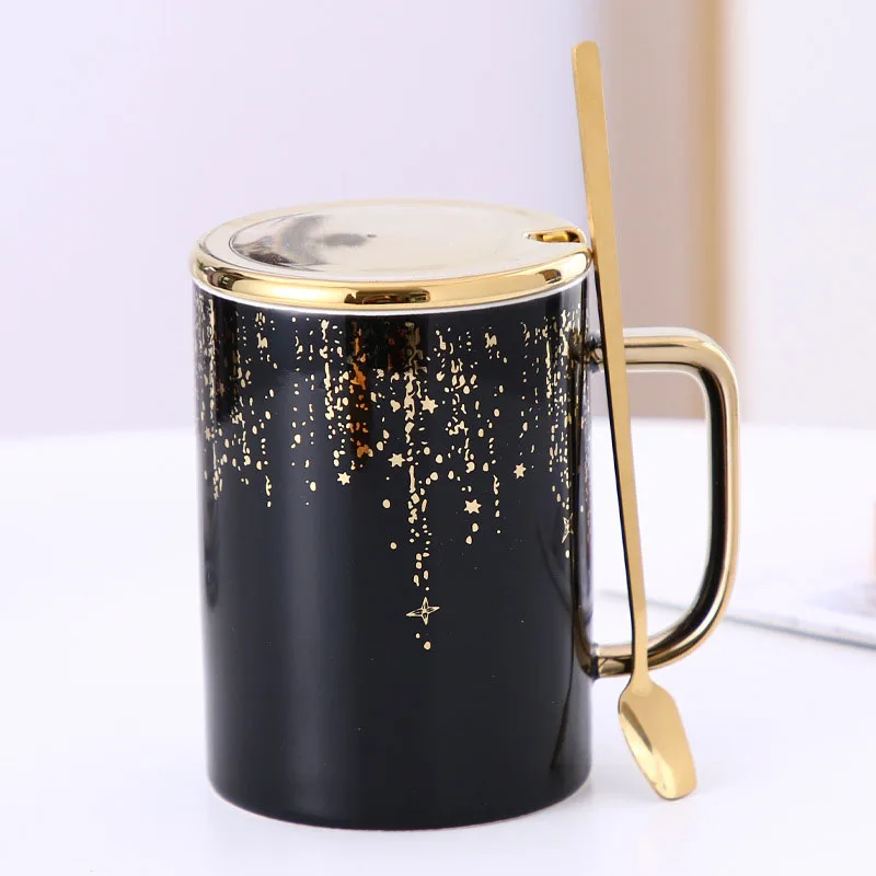 Nordic Luxury Gold Plated Large Capacity Vintage Ceramic Coffee Mug - Buy Gold Plated Mugs ...