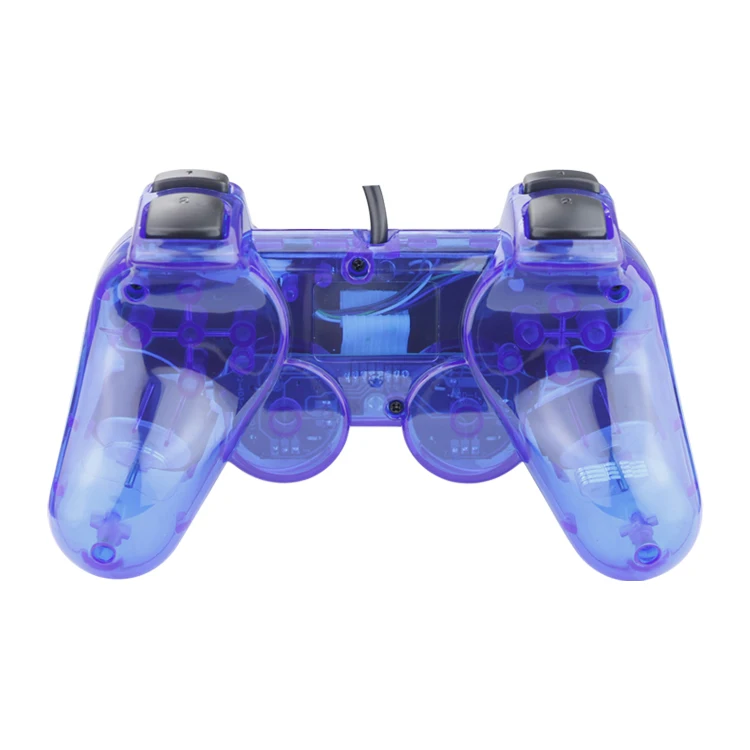 Classic Gamepad Transparent Joystick Blue Game Joypads Wired Gamepad ...