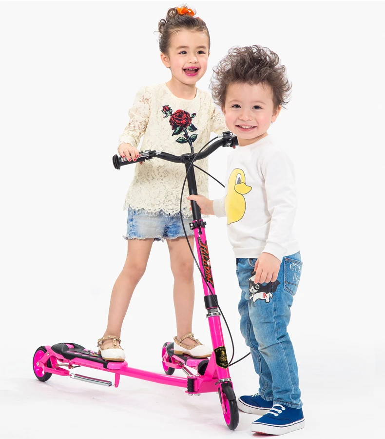 Flicker 3 Wheel Sliding Folding Drifting Kids Pro Frog Swing Scooter ...
