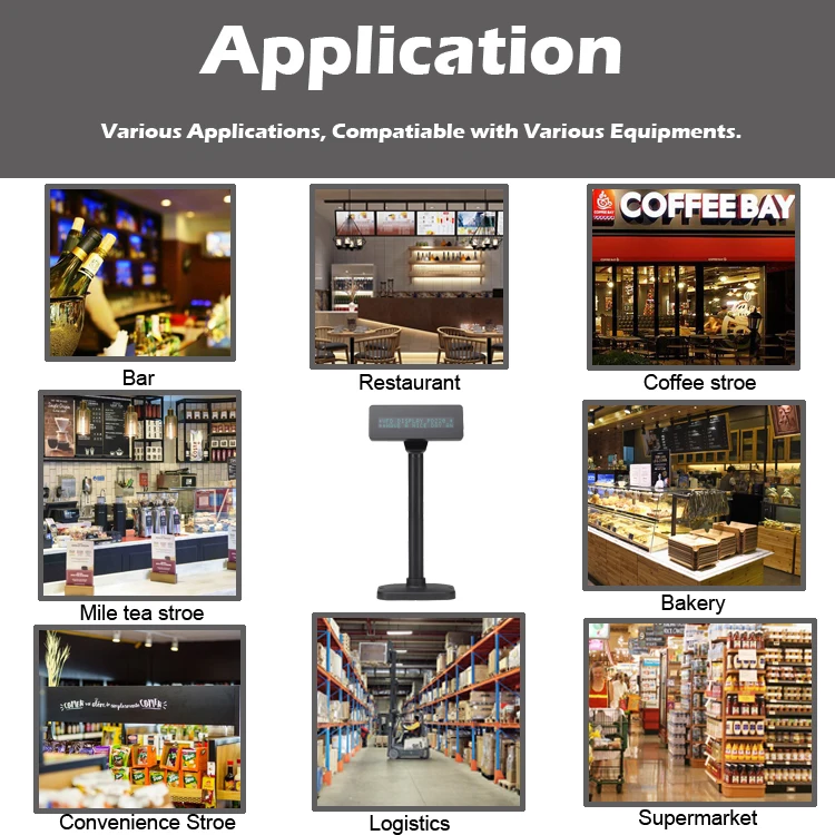 PD-4 Cheap Possystem LCD VFD Customer Display - 1 YEAR WARRANTY