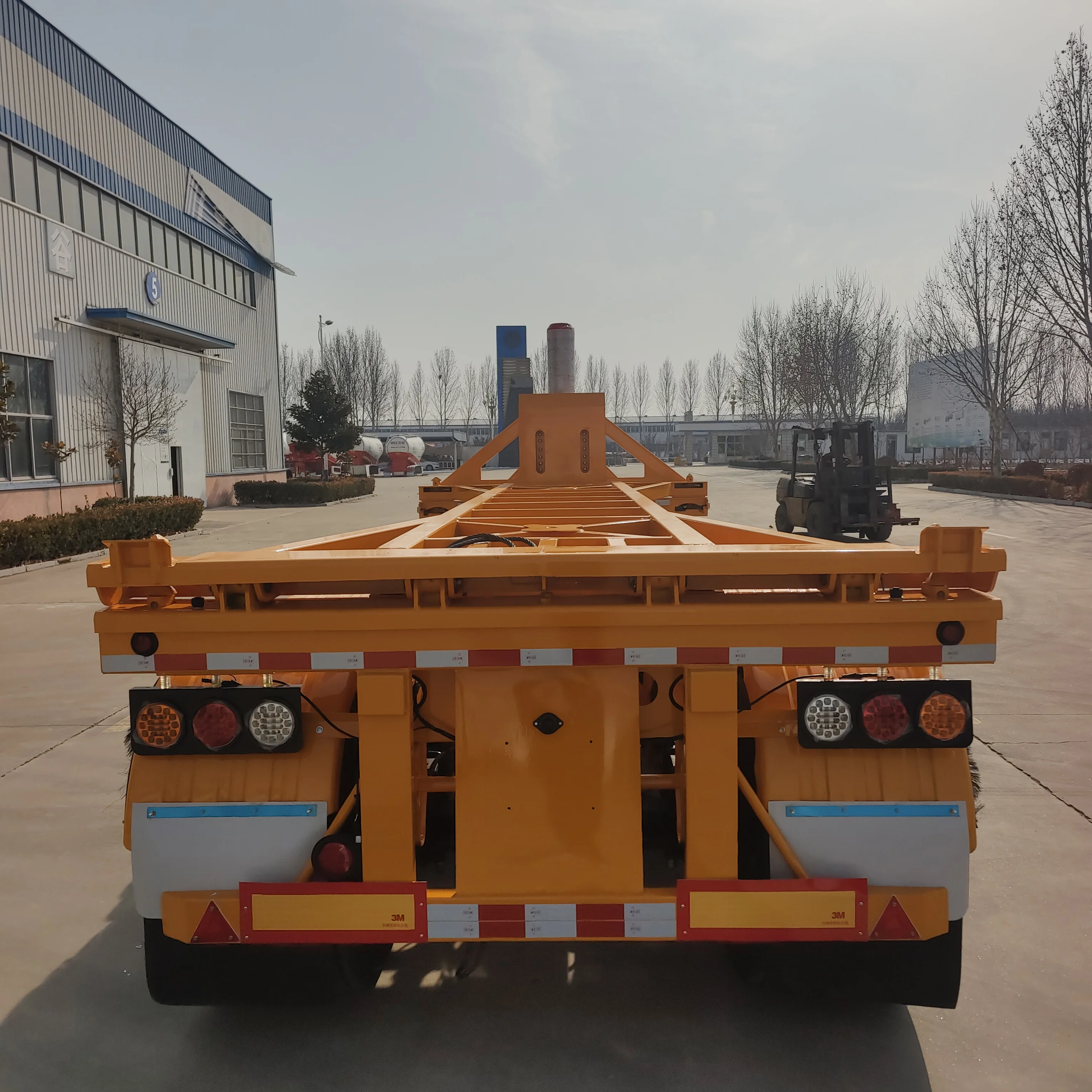 Support Customization 3 Axles 20ft 40ft Container Carrier Flat Skeleton ...