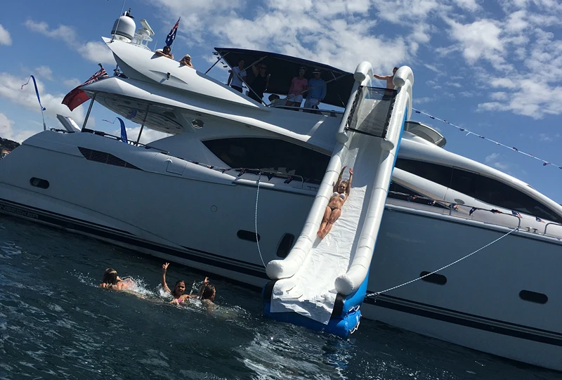 Inflatable Yacht Slide Freestyle Cruiser Floating Inflatable Dock Yacht ...