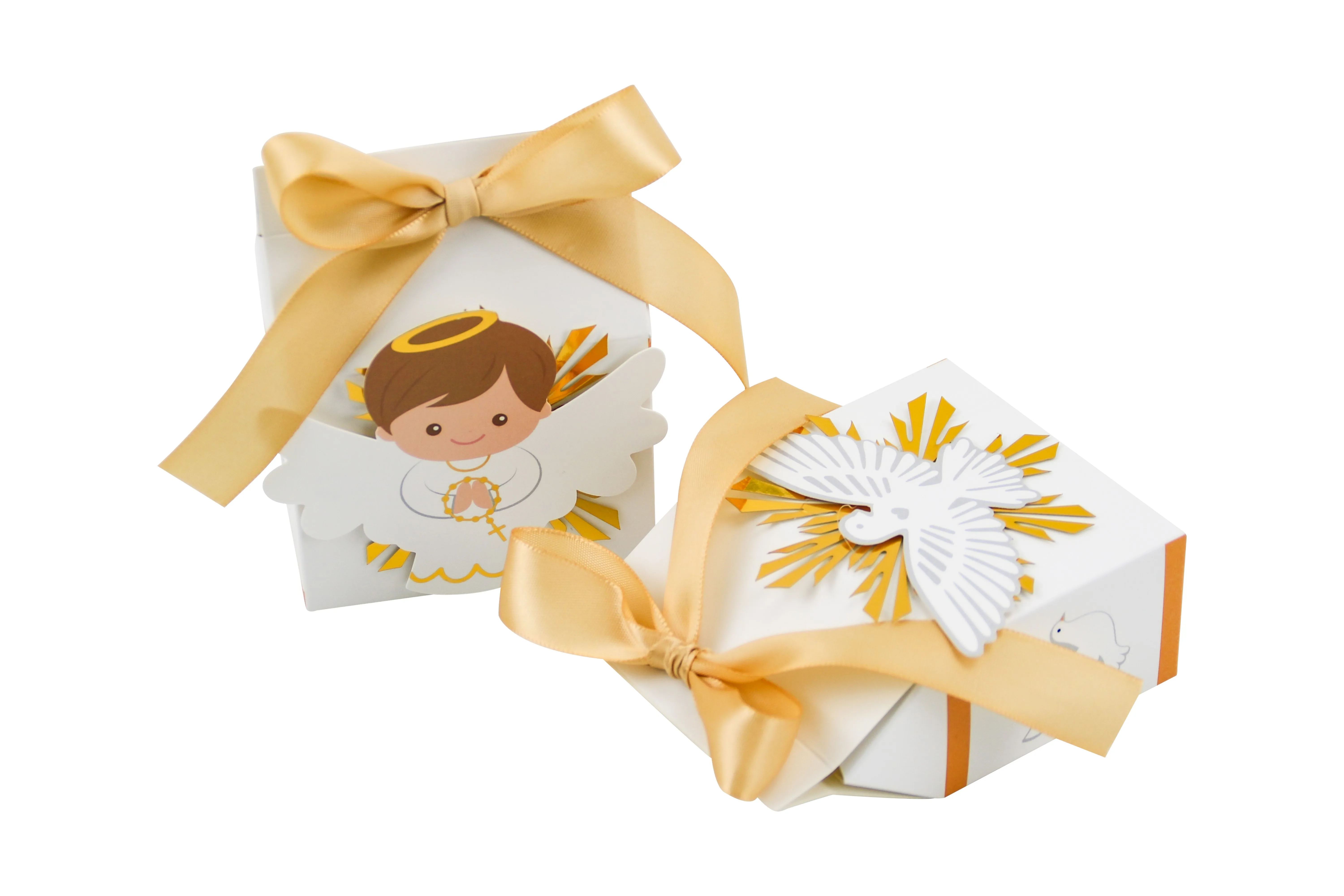 Baptism Theme Party Favour Candy Treat Paper Boxes With Ribbon ...