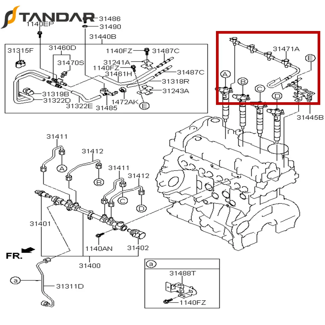 314712F001 Diesel inyector de combustible la tubería de retorno de ...
