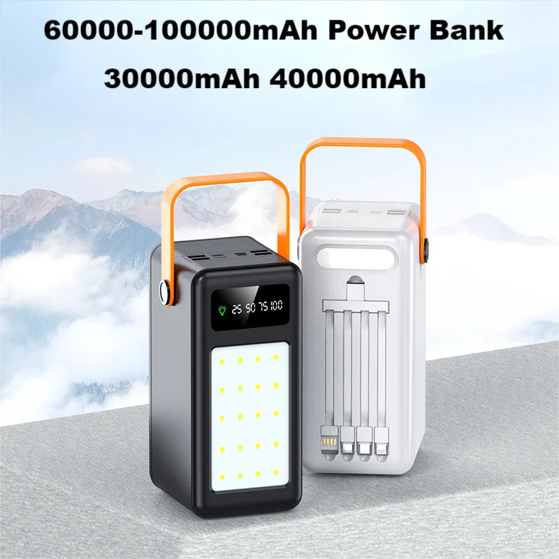 Hot Selling Super Large Capacity Camping Light Power Bank 100000mah ...