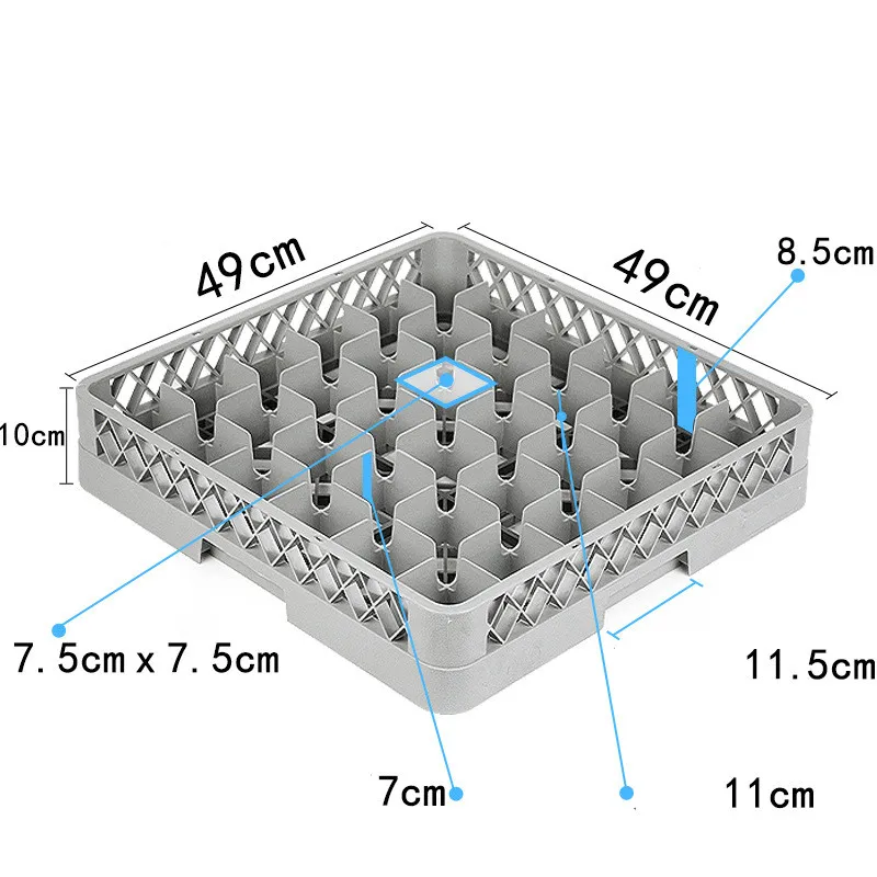 36-Compartment Plastic Divided Glass Rack Wine Bottle Plate Tray Glass ...