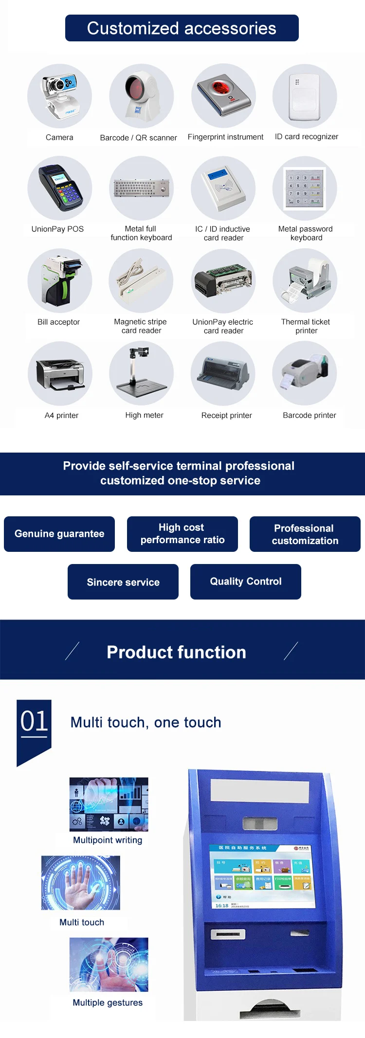 Shopping Mall Display Kiosk Screen Printer Machine Financial Equipment ...