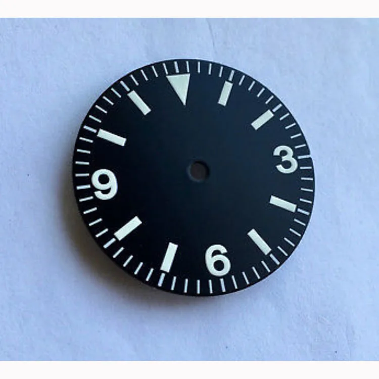 Custom Matte Black Metal Watch Dial - 40mm, 24 Month Warranty