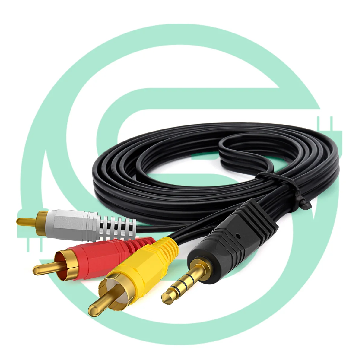 3.5mm To 3 Rca Male Plug To Rca Stereo Audio Video Male Aux Cable 3.5 ...