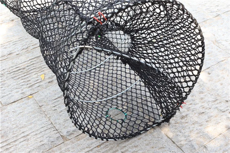 Knotless Folded Fishing Net Cage Spiral Pot Spring Coil Trap Cod Trap ...