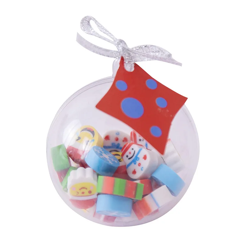 Creative Christmas Ball Erasers Snowman Kids Cute Cartoon Christmas ...