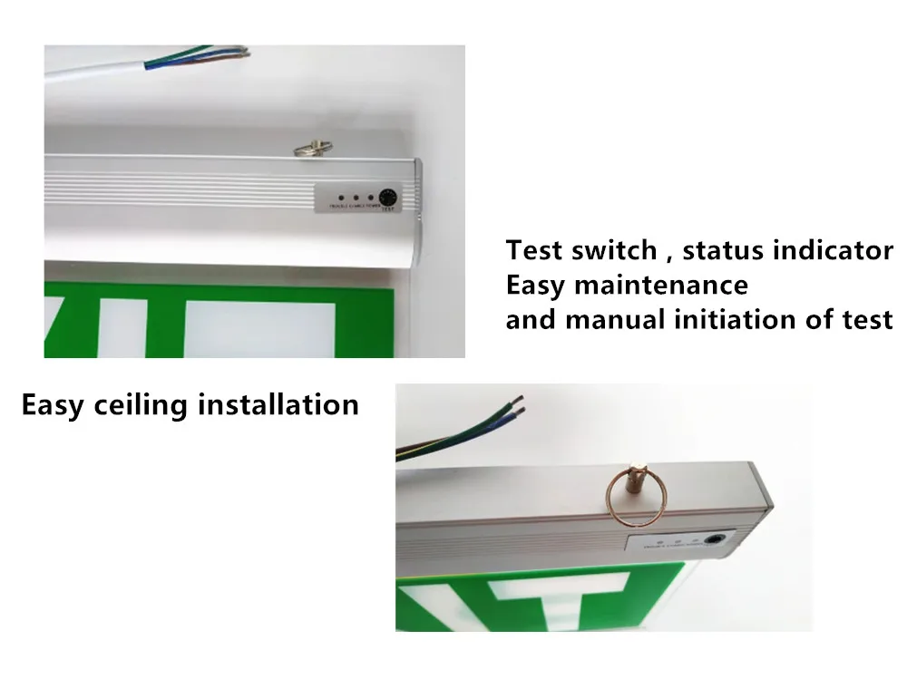 Customized Rechargeable Acrylic Fire Exit Sign Panel