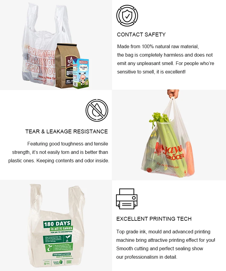 100% Compostable Plastic Pla 100% Biodegradable Plastic Packaging Bags ...