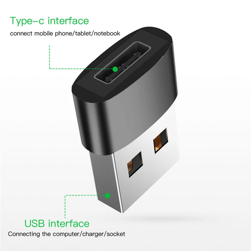 USB-C Female to A Male Gender Converter Type-C Adaptors USBC Connector ...