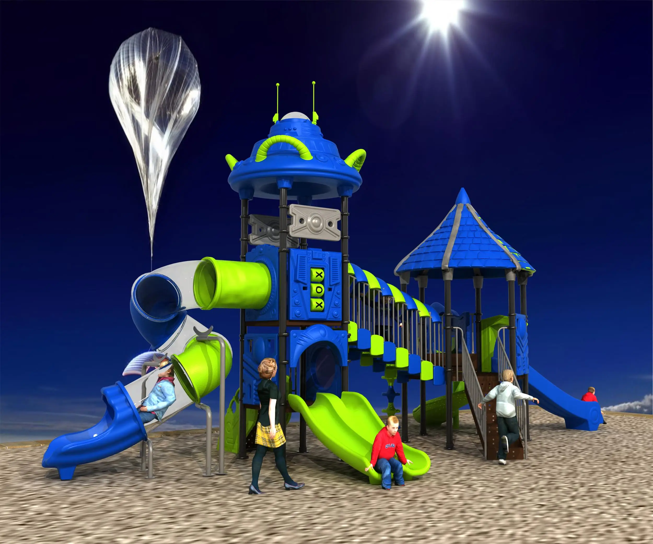 Outdoor Playgrounds For Kids And Toddler With Big Slide And Swing Park ...