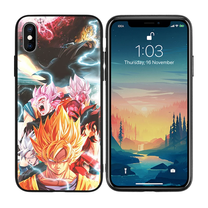 Custom Printed Design Anime Black Phone Case For Iphone 7 8 Se2020 11 ...