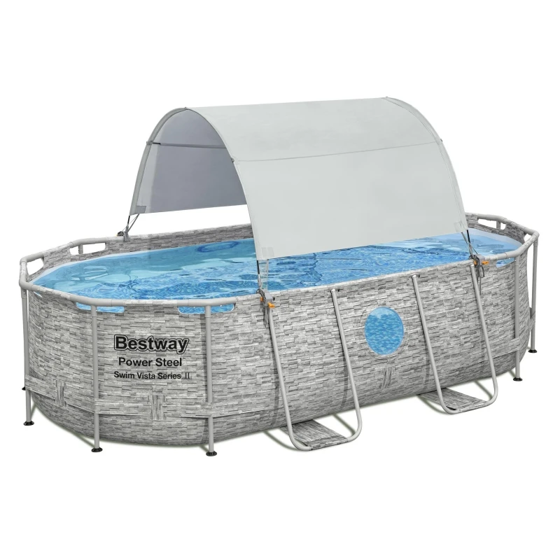 Bestway Above Ground Pool Canopy Sunshade with UPF 40+ Protection for 2 ...