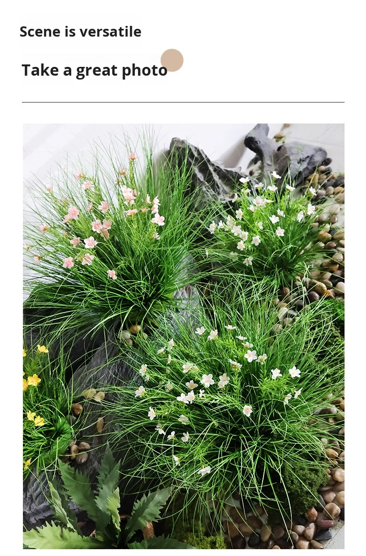 Artificial Pampas Grass Plastic Green Plant for Living Room Window ...