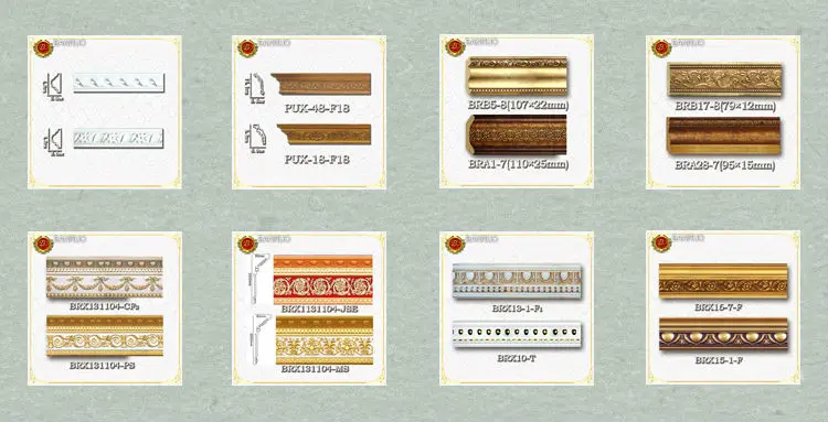 New Design PS Material Flower Baseboard & Crown Molding for Ceiling Wall