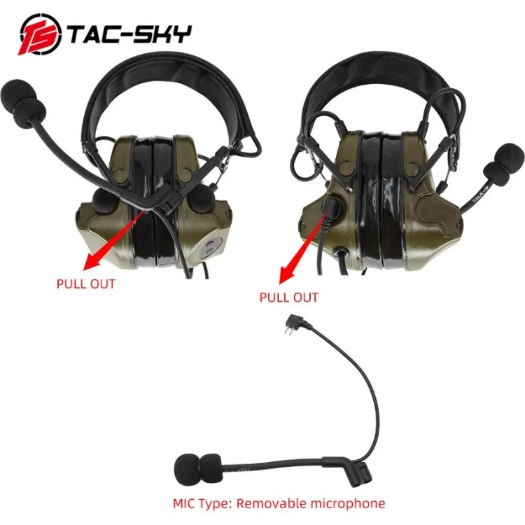 Ts Tac-sky Tactical Headset Comtac Ii Electronic Shooting Noise Cancelling C2 Headset &u94 Ptt ...