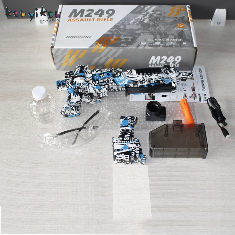 Big Toy Gun M249 Electric Gel Ball Blaster Toy Gun For Kids For Outdoor ...