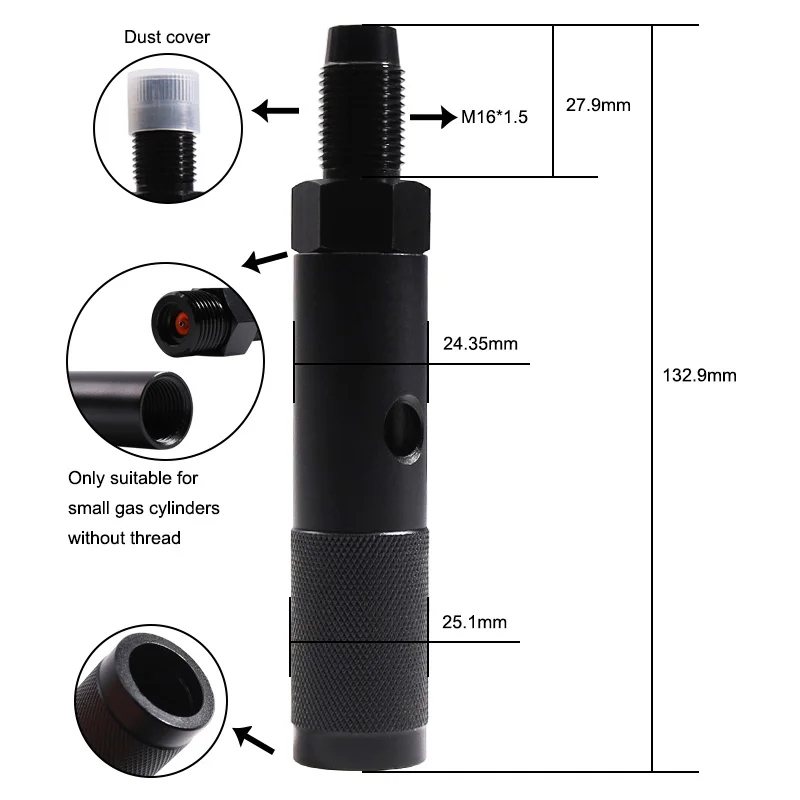 New Quick Change 12g 12 Gram Co2 Cartridge Adapter With 88g Bottle ...