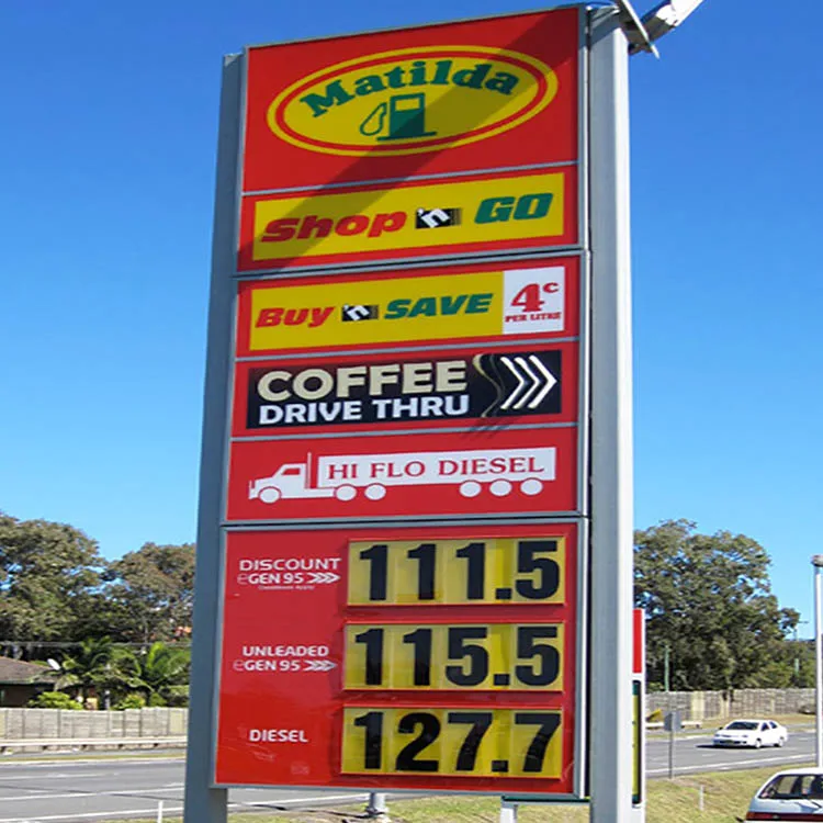 Free Standing Petrol Station Pillar Price Signboard Led Equipment Gas ...