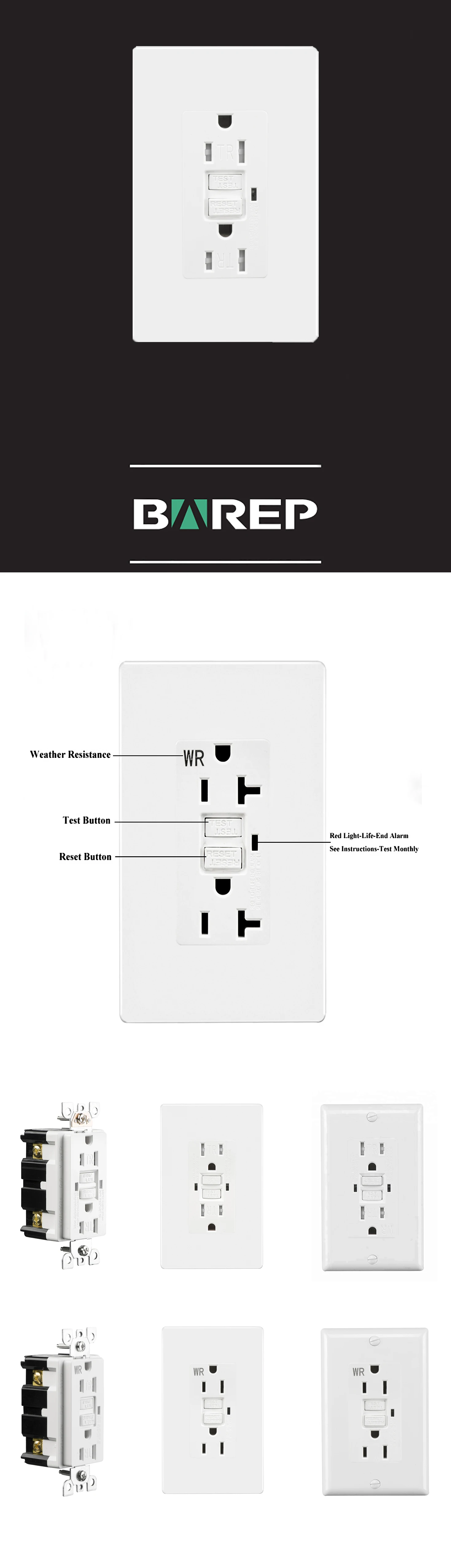 GFCI 15 Amp Outlet Socket - Reliable GFI Outlets & Receptacles