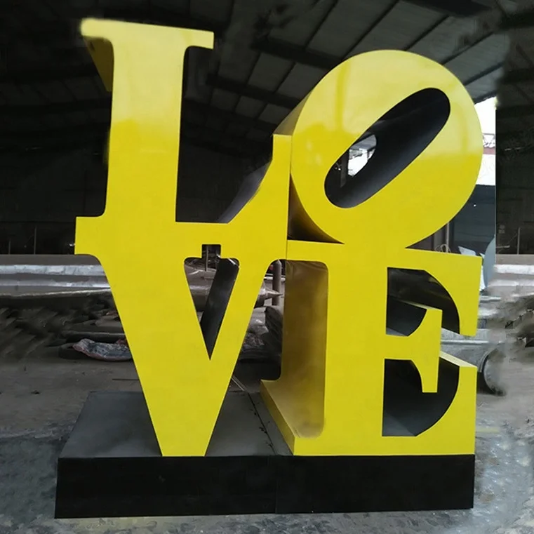 Famous Large Size Outdoor Sculpture Love Letters Modern Stainless Steel ...