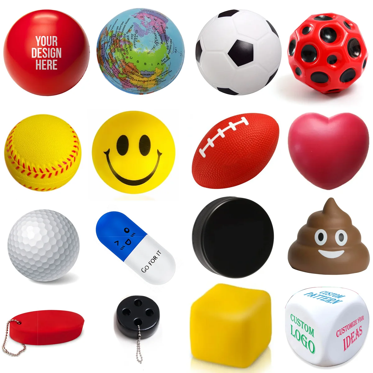 Factory PU Foam Relieve Stress Ball Custom Logo Funny Hand Toy Ball ...