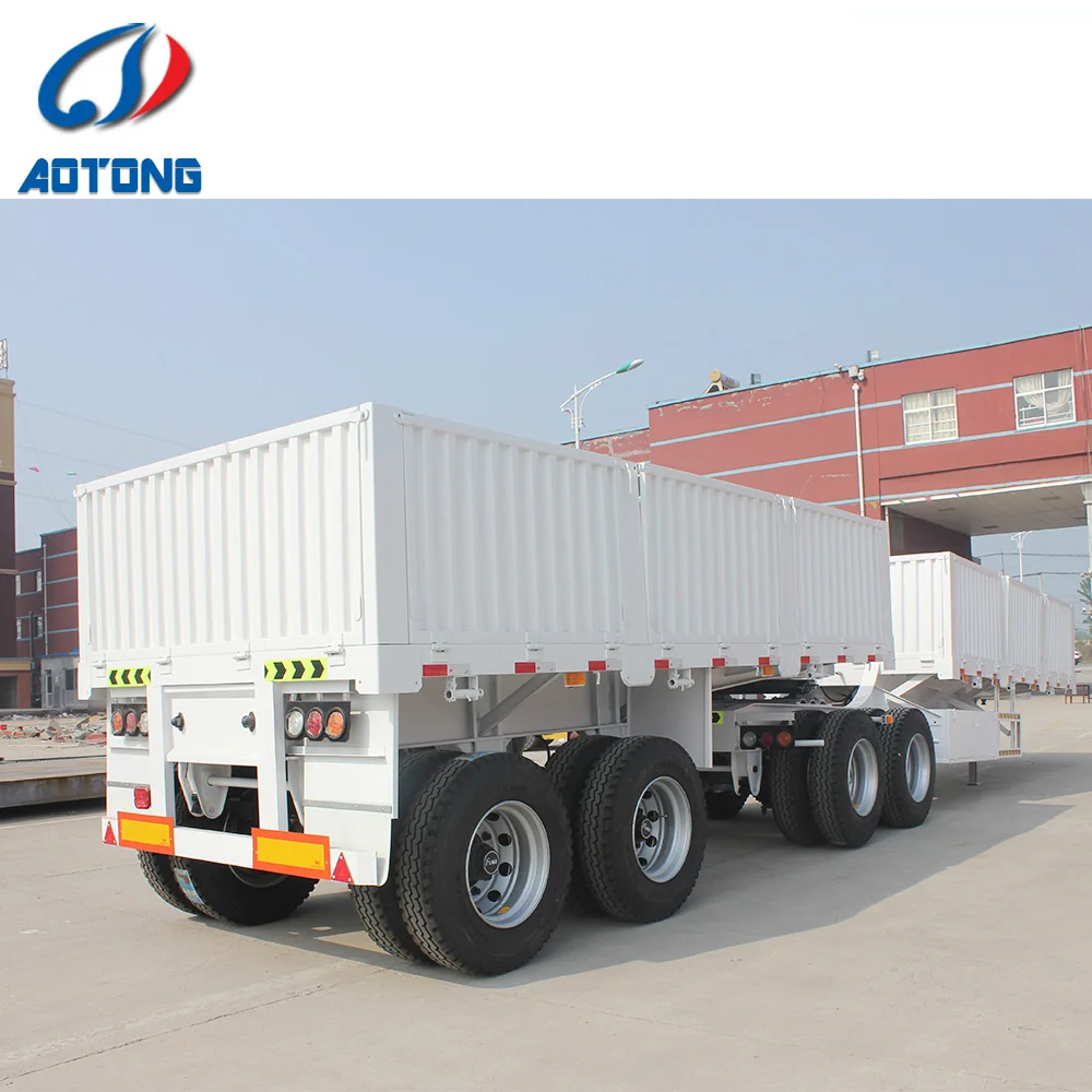 100 Ton Interlink Side Dump Trailer 60 Tons Tipper Trailer Tandem 4 ...