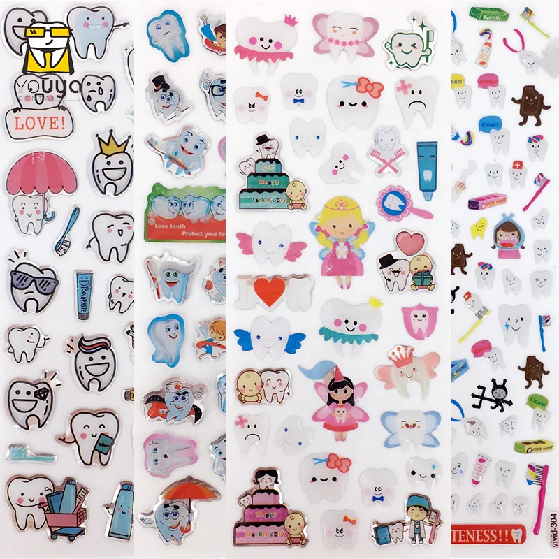 Wholesale Cartoon Stickers Funny Tooth Label Sticker For Dental Clinic ...