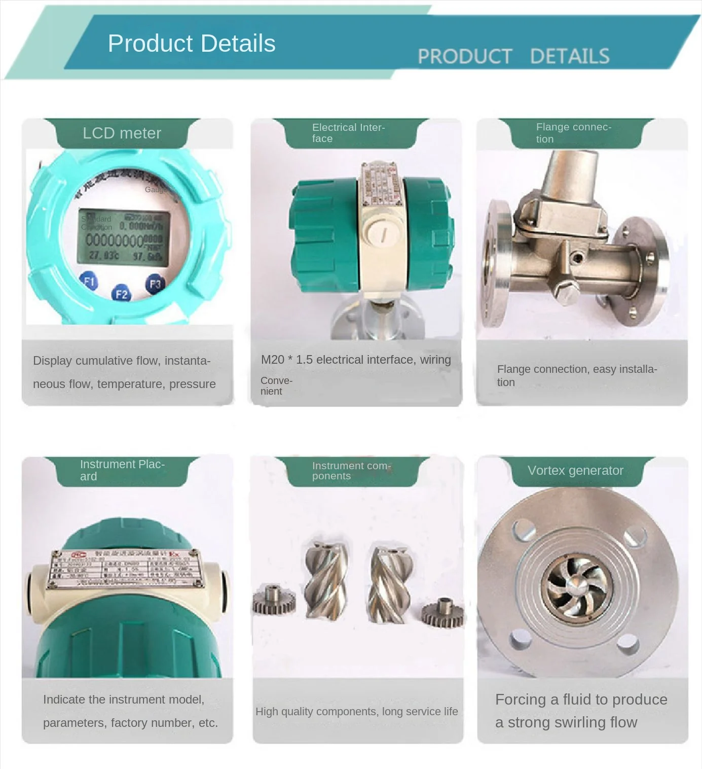 4-20mA Signal Digital Display Natural Gas Flowmeter Gas Vortex Precession Flow Meter| Alibaba.com