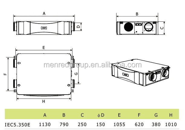 HRV/ERV Ceiling Mounted System - Efficient & Quiet Ventilation